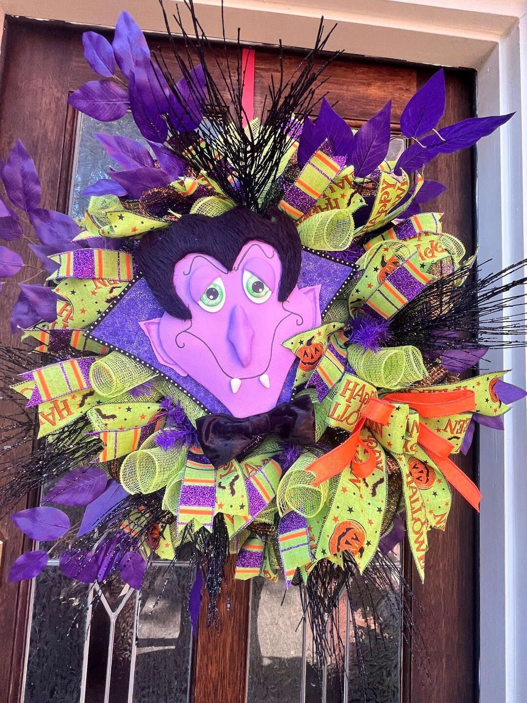 Handmade Whimsical Vampire Halloween Wreath - Spooky & Fun Door Decor ...