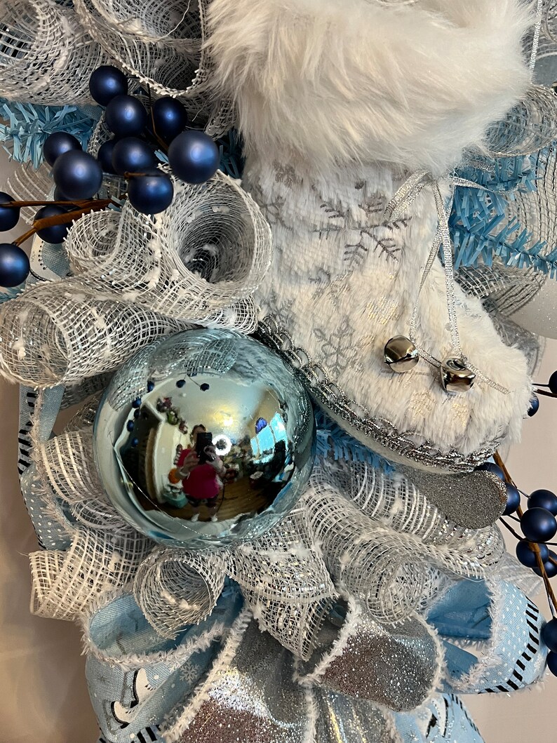 Ice Blue Swag, Winter Wonderland Ice Skates, Snowflake Door Decor ...
