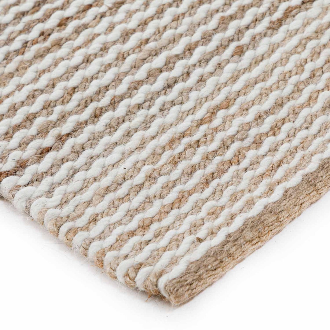 Flatweave Jute and Wool Chunky Rug Abstract Geometric Flat Weave ...