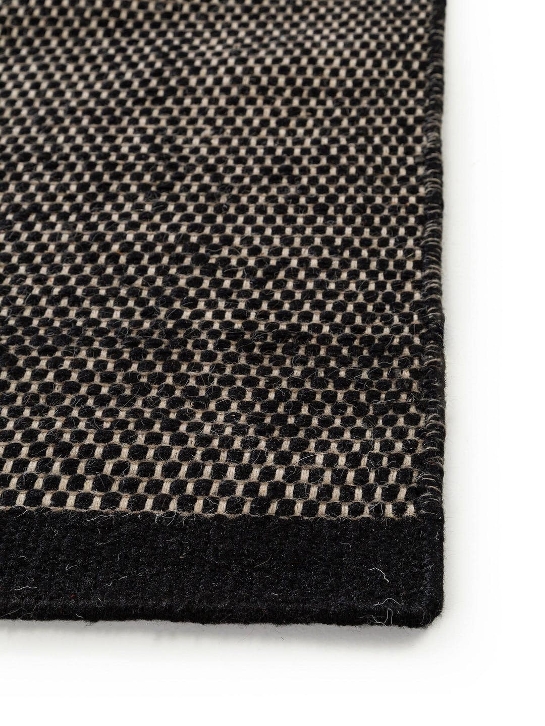 810 Hand Woven Black White Rug Flat Woven Rug Flat Rug Solid Dhurrie ...