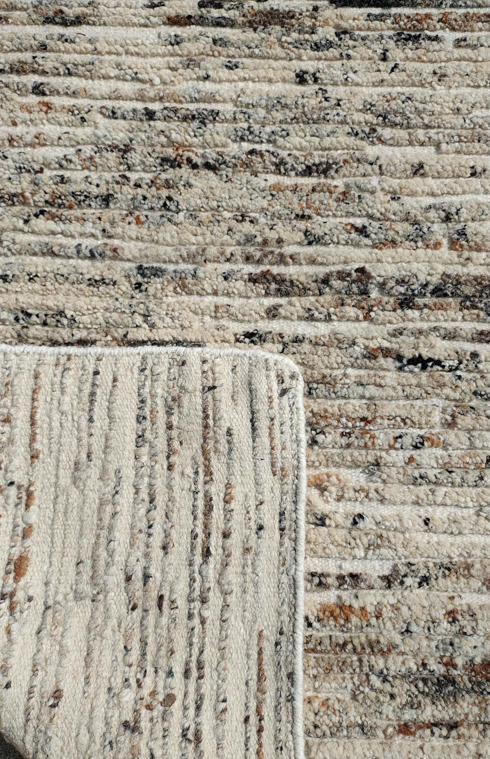 9x12 Neutral Area Rug, Thick Ribbed Beni Ourain Moroccan Rug | Multi ...