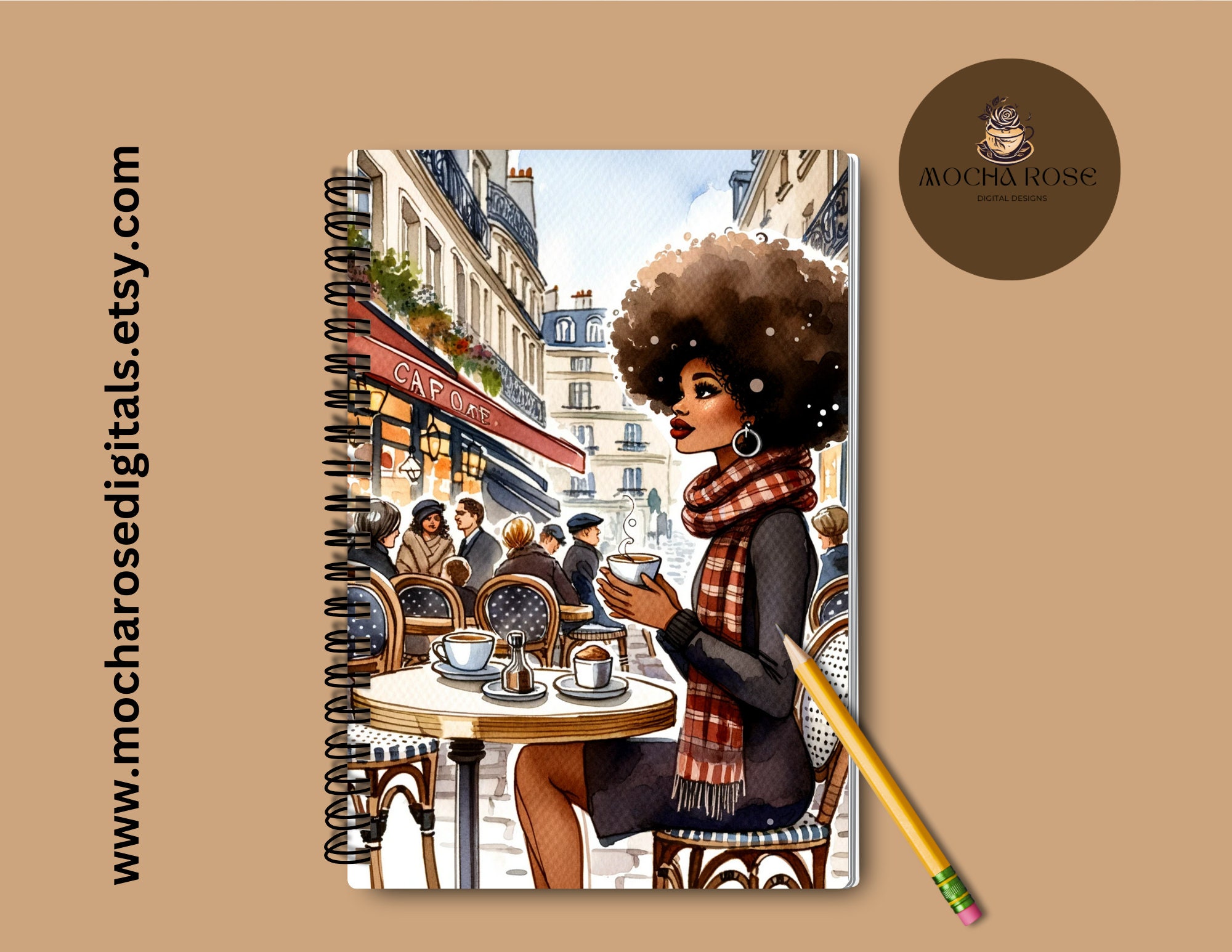 Black Women Paris Notebook Covers, Journal Covers, African American ...