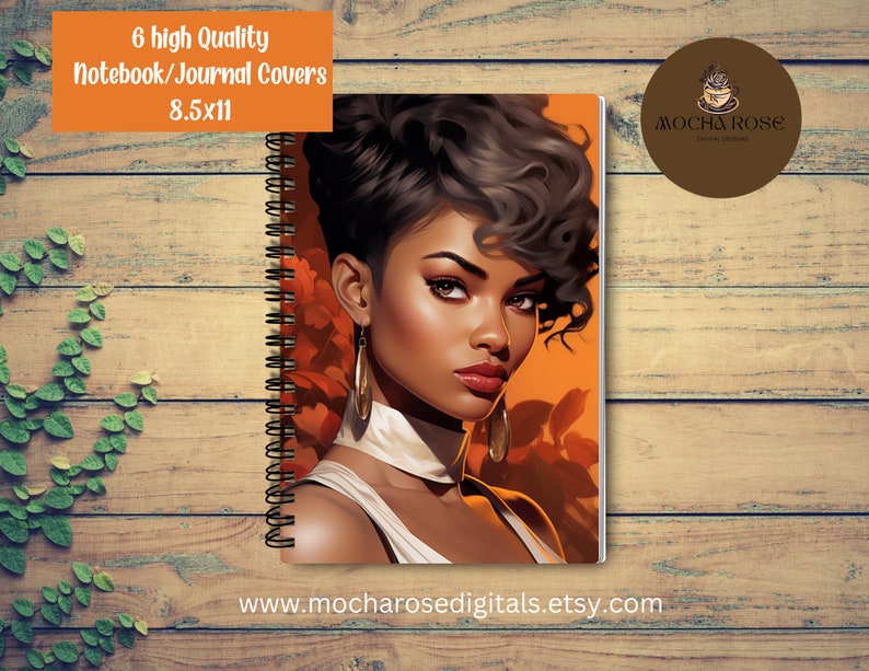 Lady Red Notebook Covers, Journal Covers, African American Notebook ...