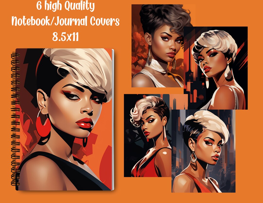 Lady Red Notebook Covers, Journal Covers, African American Notebook ...