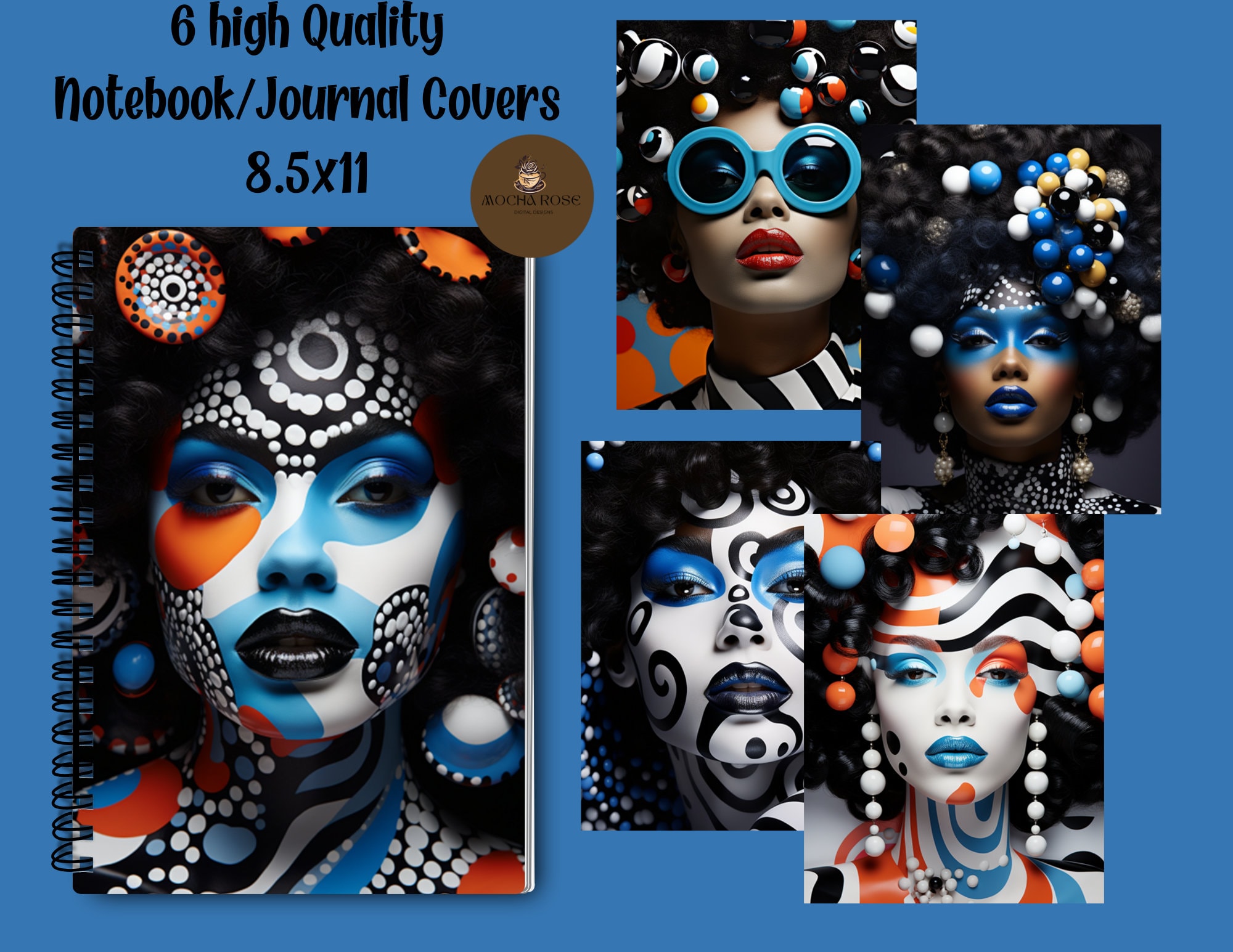 Lady Black and White Polka Dots Notebook Covers, Journal Covers ...