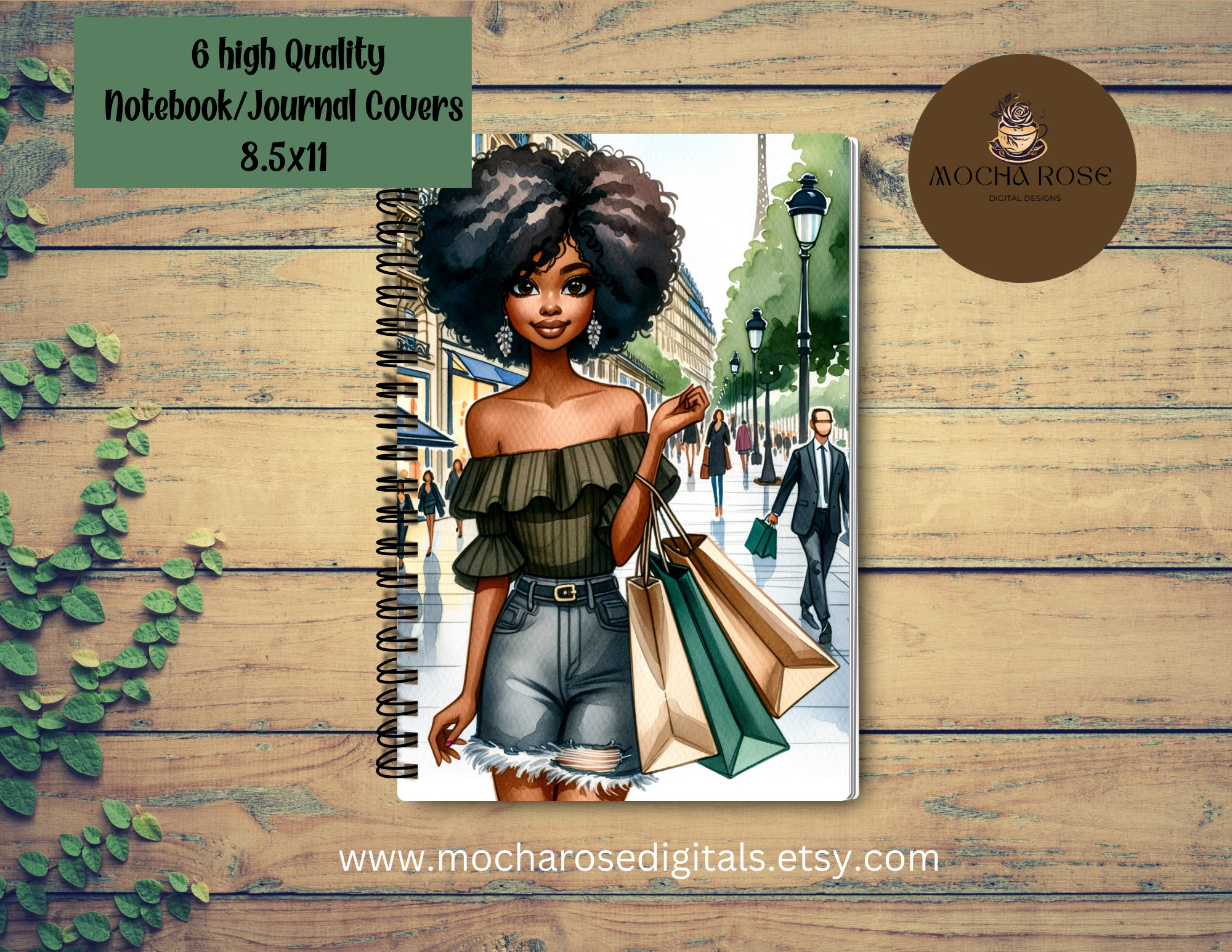 Black Women Paris Notebook Covers, Journal Covers, African American ...