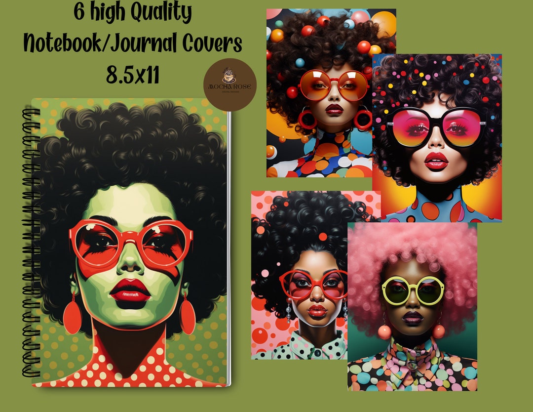 Lady Green and Pink Polka Dots Notebook Covers, Journal Covers, African ...