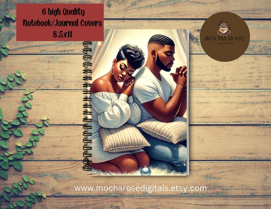 Black Couple Praying Prayer Closet Notebook Covers, Christmas Journal ...