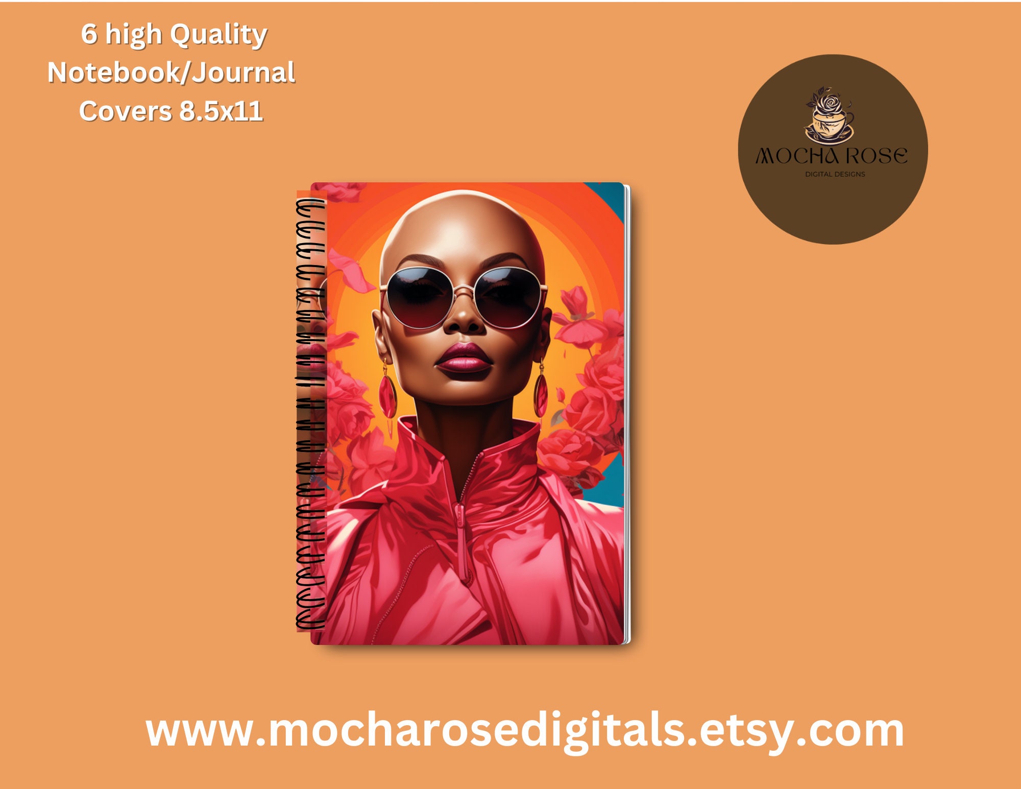 Lady in Pink Notebook Covers, Journal Covers, African American Notebook ...