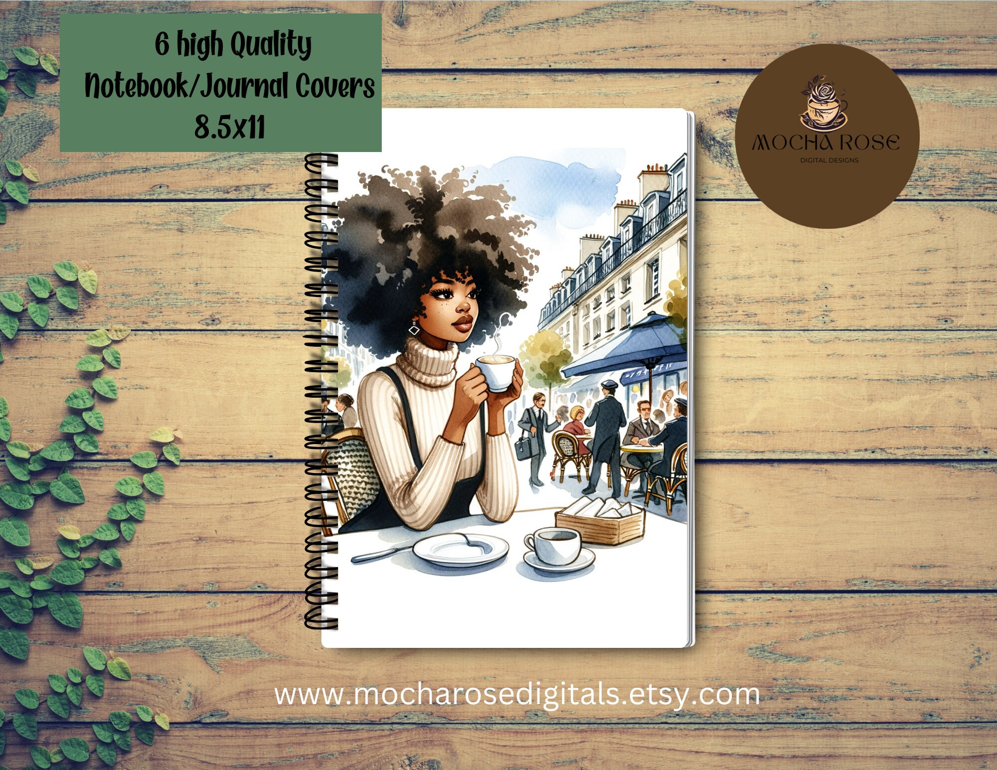 Black Women Paris Notebook Covers, Journal Covers, African American ...