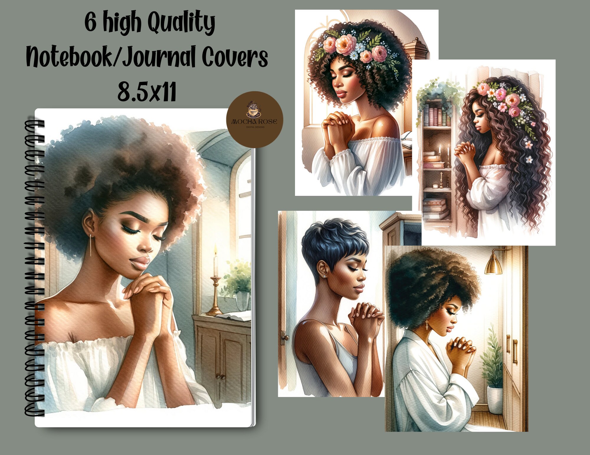 Black Woman Praying in a Prayer Closet Notebook Covers, Journal Covers ...