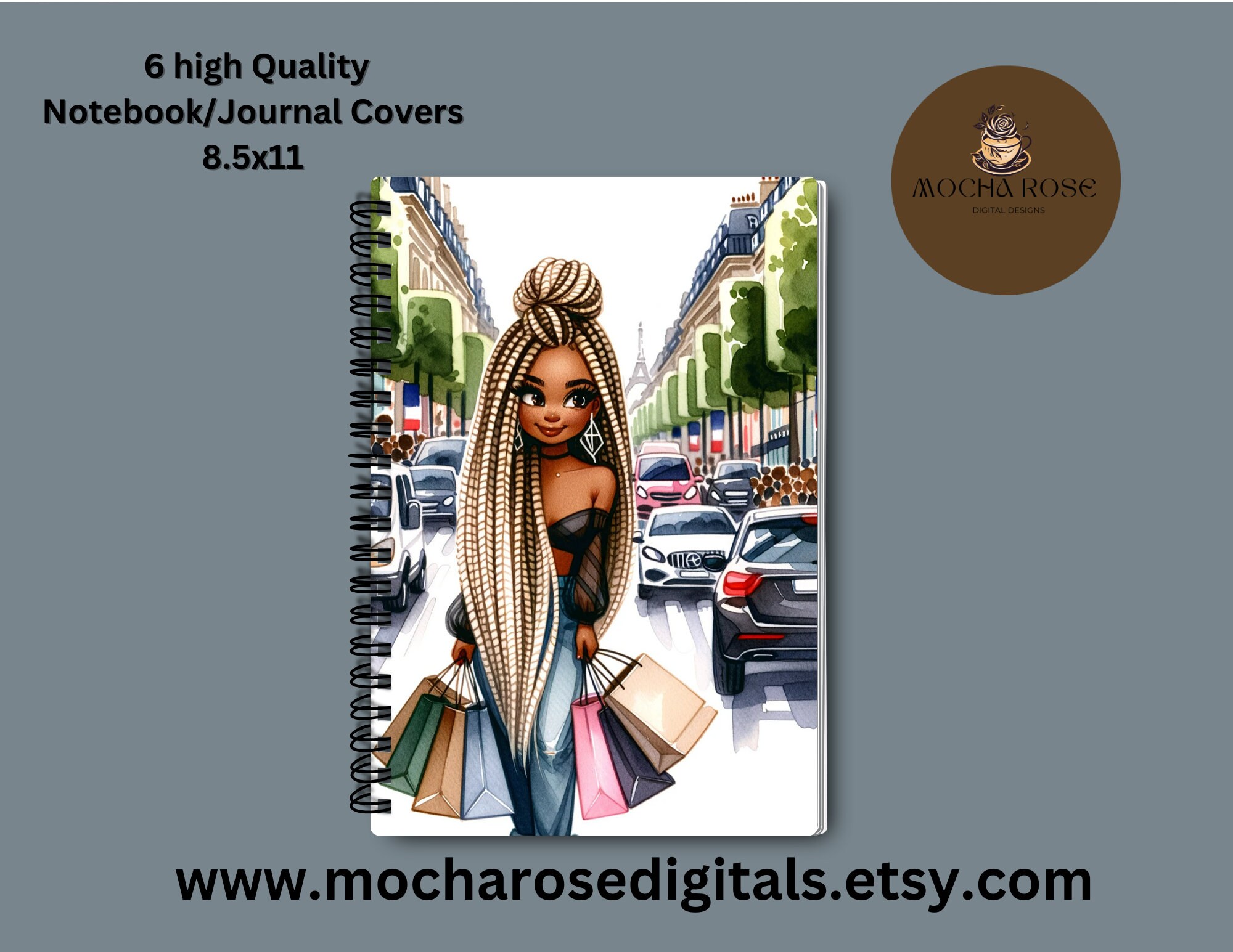 Black Women Paris Notebook Covers, Journal Covers, African American ...