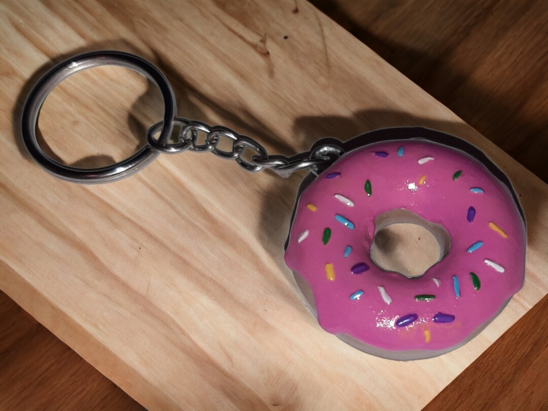 Personalized Donut Key Ring, the Simpsons, Humor, Dessert, Funny, Food ...
