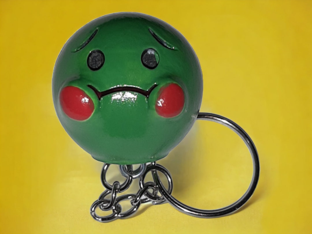 Personalized Sick Emoji Keychain - Etsy