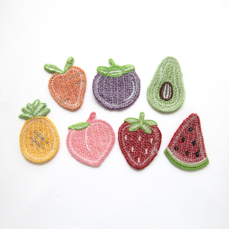 Fruit Embroidered Patch 4/10pcs - Etsy