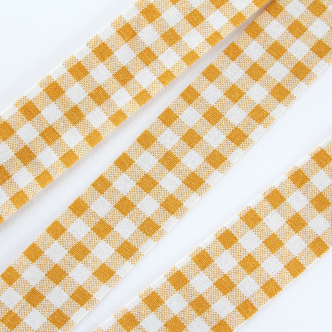 Yellow Check Fabric Ribbon 1.57inch (4cm) X 2/5/10yards - Etsy
