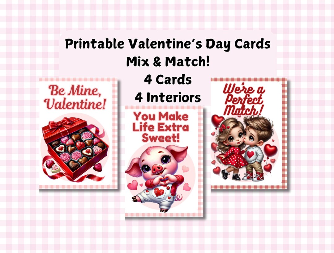 Printable Valentines Day Cards Mix & Match Interiors DIY Valentine Card ...