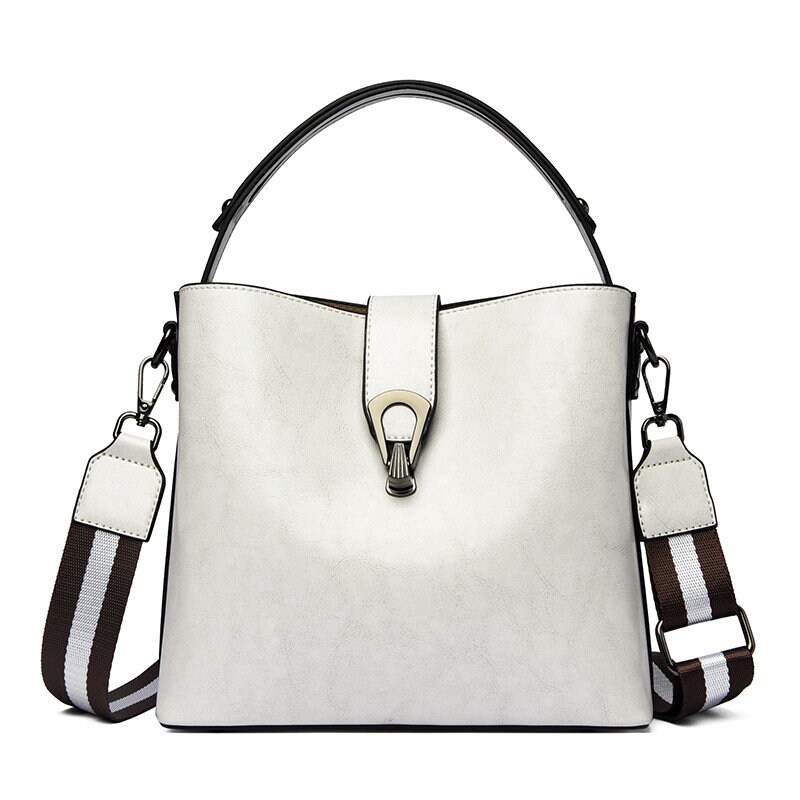 Elegant White Designer Leather Crossbody Bag White Leather Crossbody ...