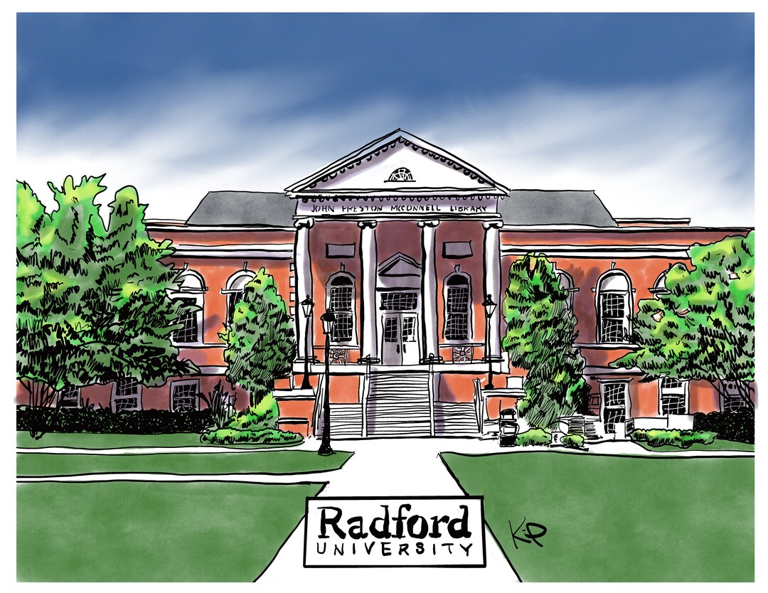 The Mcconnell Library at Radford University, Radford, VA | 8.5X11 Print ...