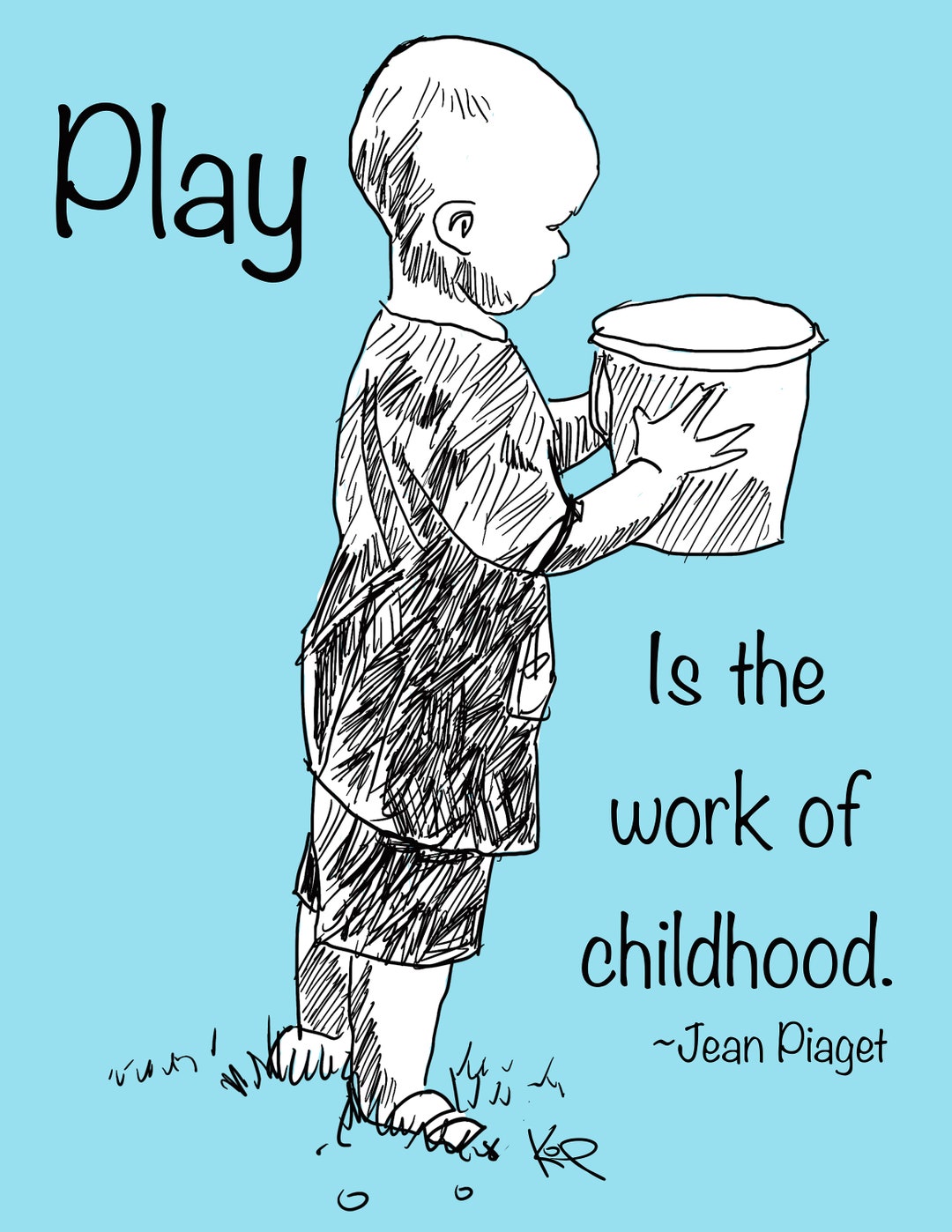 Play is the Work of Childhood – Jean Piaget Quote Print | Minimalist ...