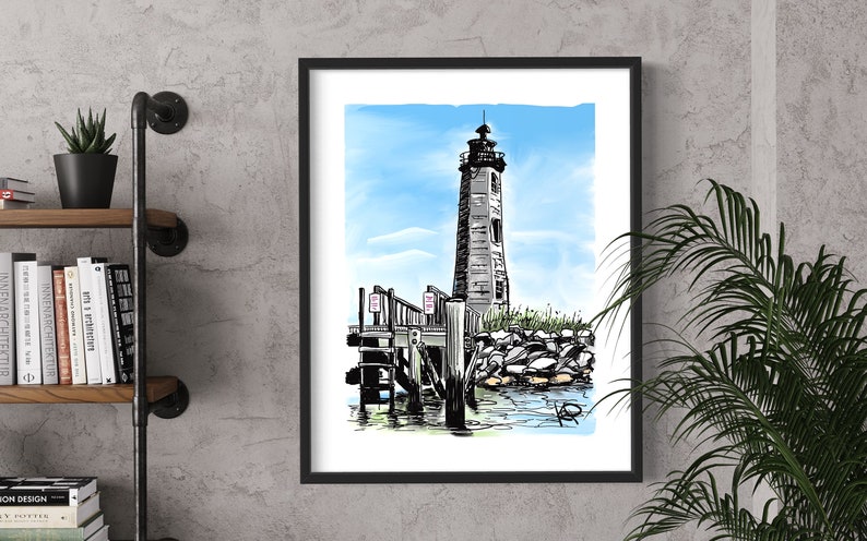 The New Point Comfort Lighthouse in Port Haywood VA 8.5X11 - Etsy