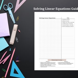 Solving Linear Equations Guide - Etsy