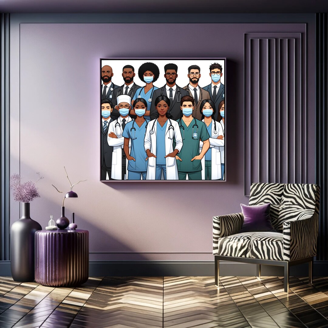 AFRICAN CANVAS PRINT Black Doctors Wall Art, Ebony Doctor Canvas, Canvas Art for Home Decor ...