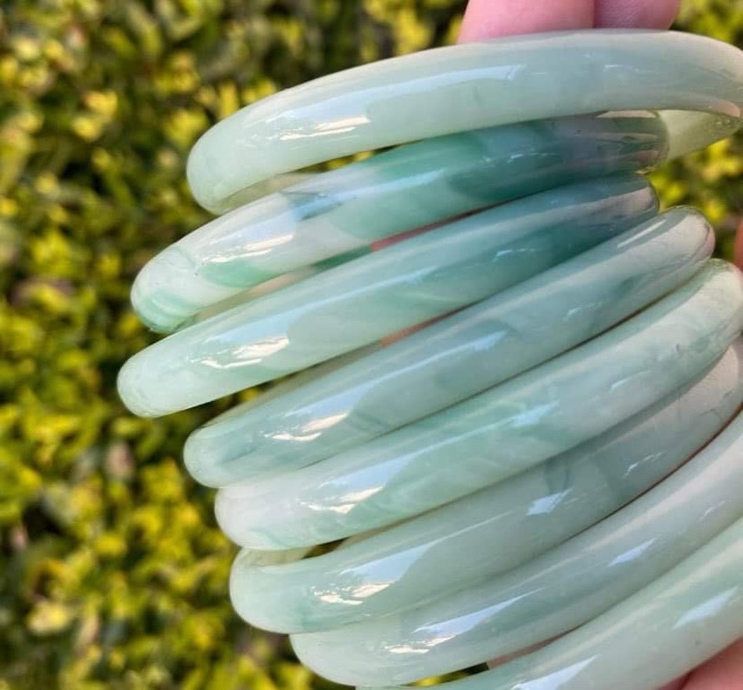 Jade Bangle Thin Style 63mm - Etsy