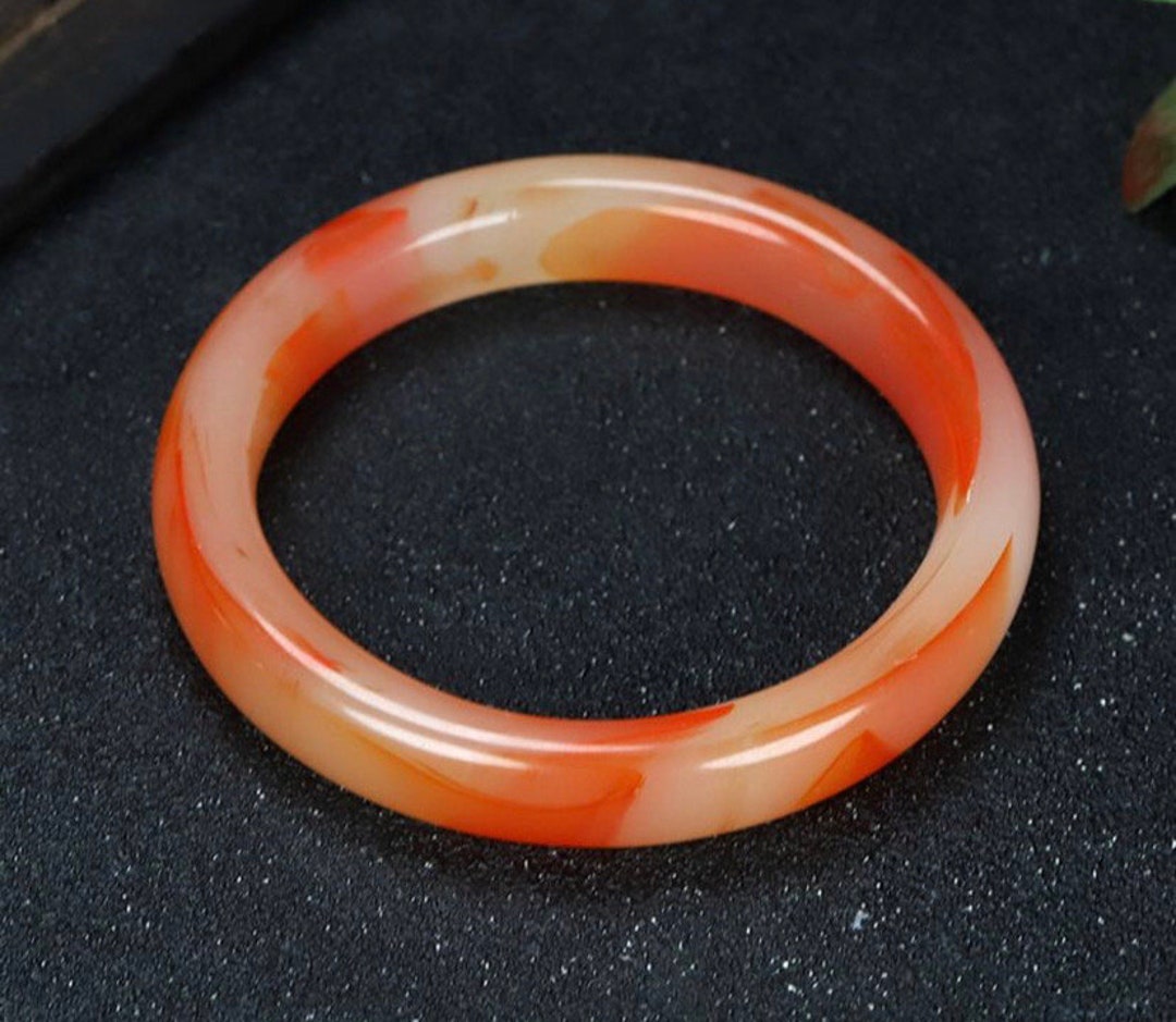 Red Orange Beautiful Jade Bangle - Etsy
