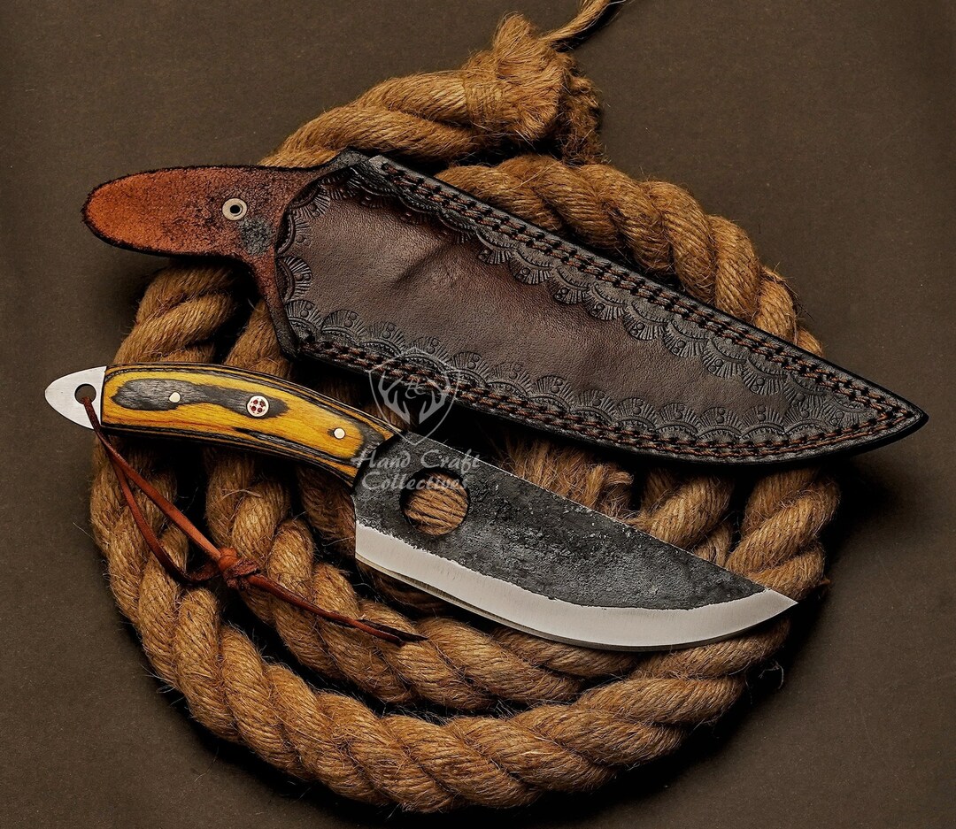 9" Custom Handmade Japanese Style Chef Knife With Rose Wood Handle and ...