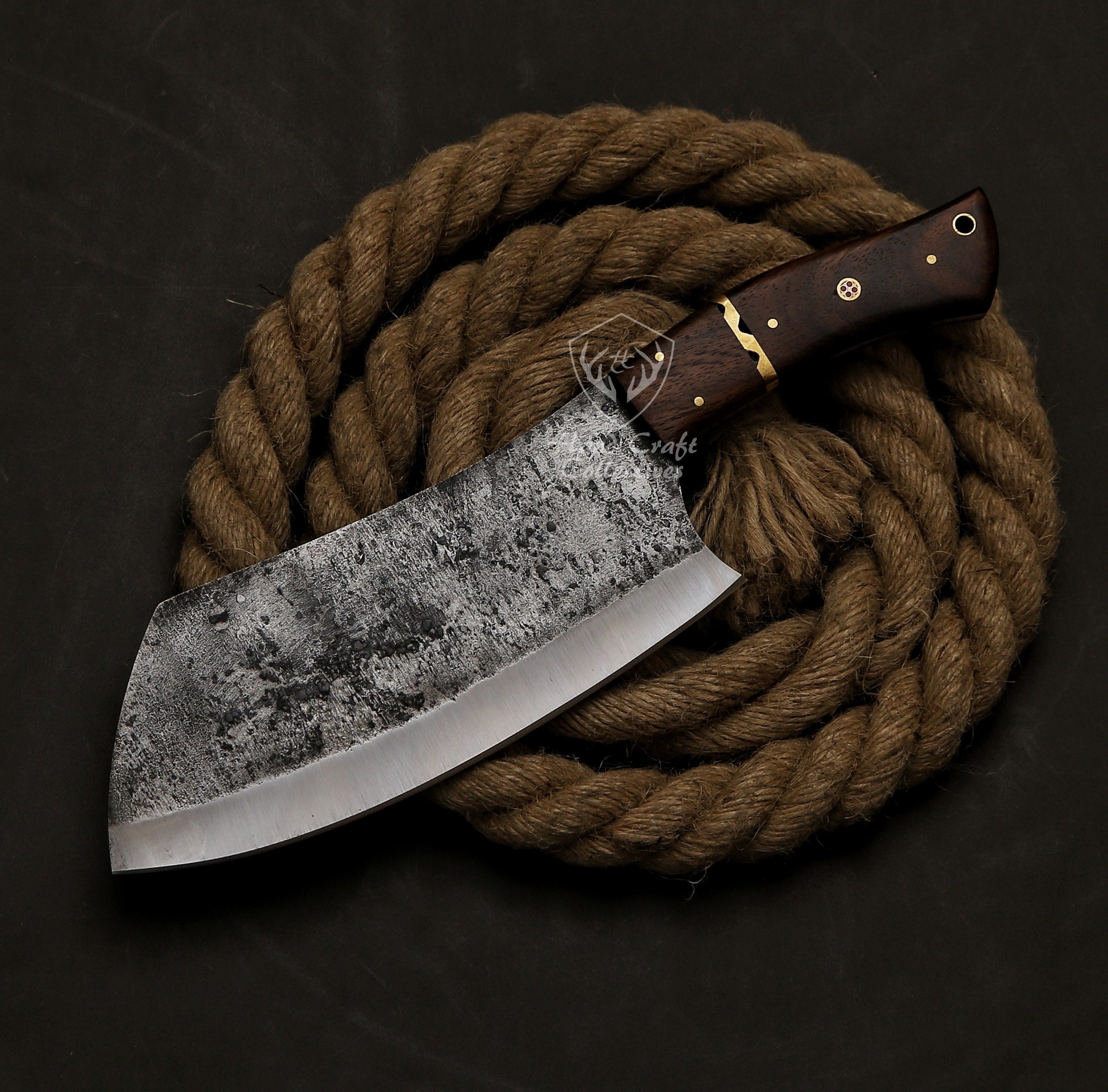 Chef Cleaver Chopper Kitchen Butcher Full Tang Handmade High Carbon ...