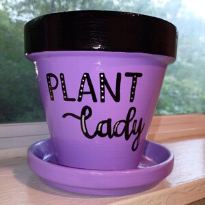 Plant Lady - Hand Painted Flower Pot - Etsy