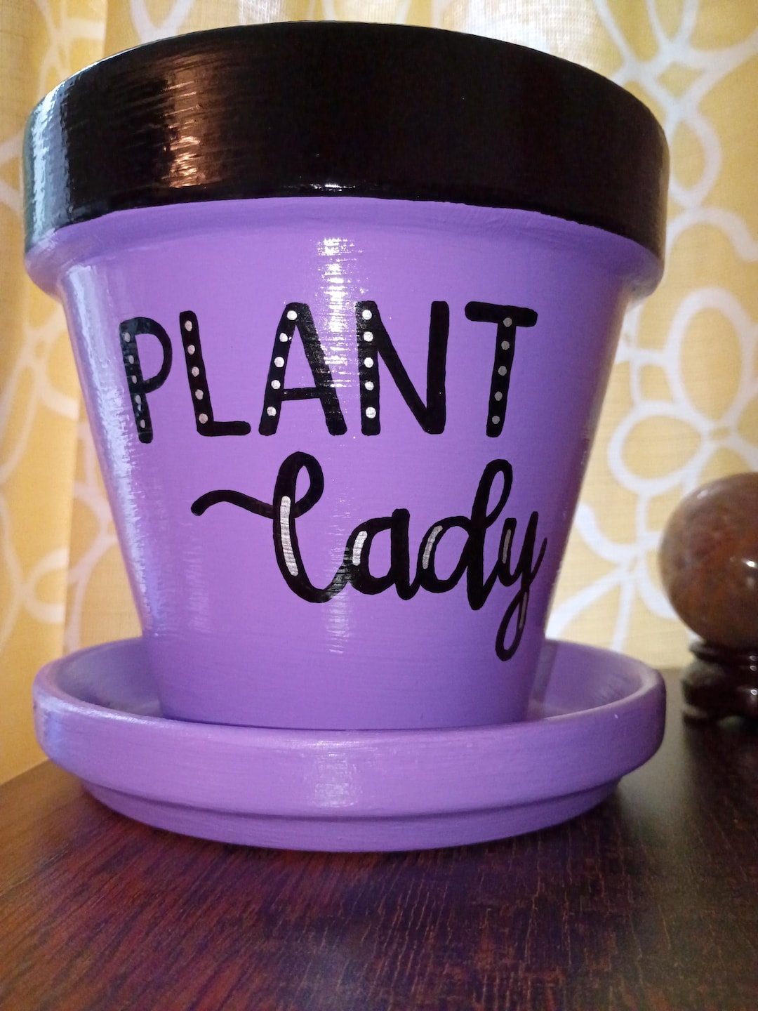 Plant Lady - Hand Painted Flower Pot - Etsy