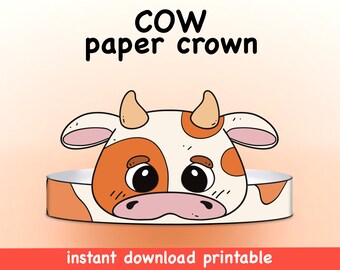 Chicken Paper Crown Animal Farm Party Printable Kids Craft Birthday ...