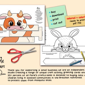 Farm Animals Paper Crowns Pig Rabbit Cow Pony Sheep Chicken Printable ...