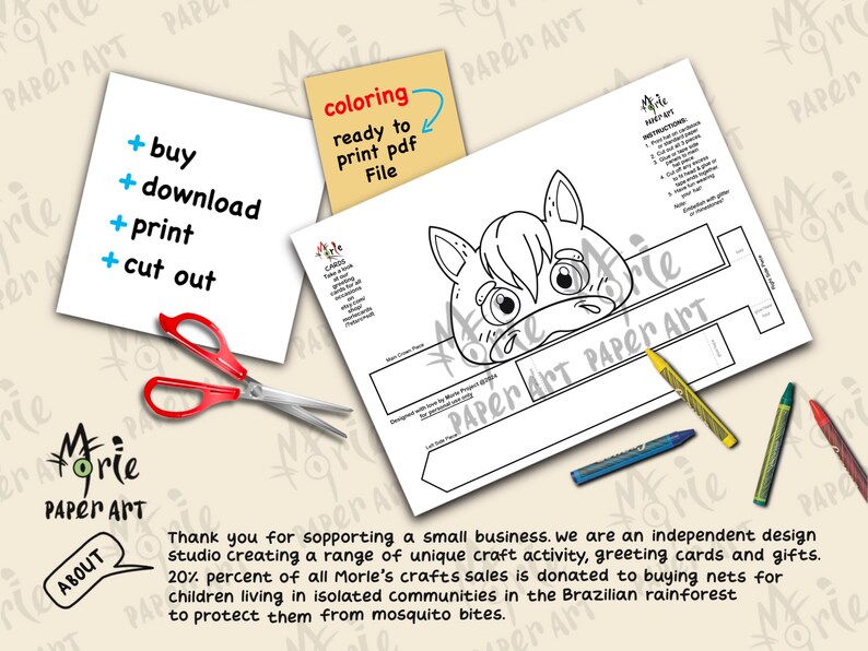 Pony Paper Crown Coloring Animal Farm Party Printable Kids Craft ...