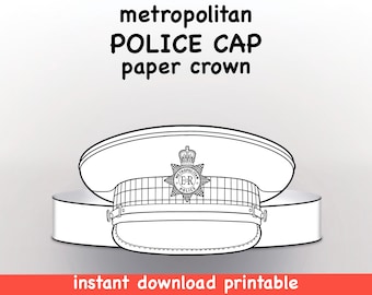 Printable Police Paper Cap Colored Fun Kids Craft Pdf Instant Download ...