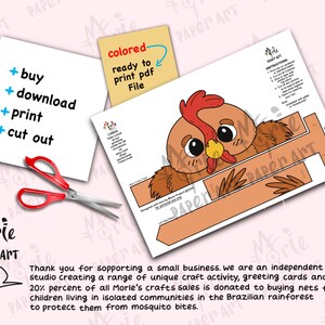 Chicken Paper Crown Animal Farm Party Printable Kids Craft Birthday ...