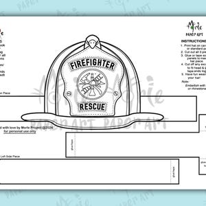 Physical Coloring Firefighter Paper Crown Party Hats, Easy to Make Fun ...