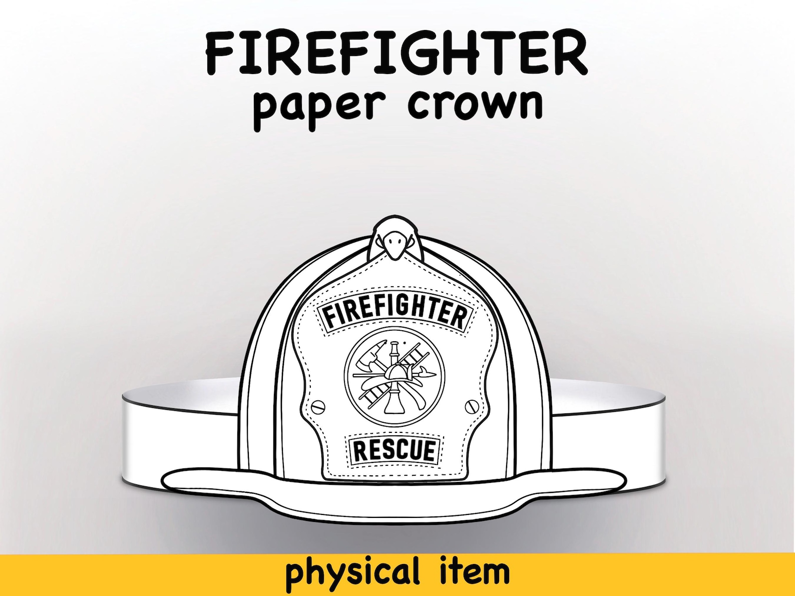 Physical Coloring Firefighter Paper Crown Party Hats, Easy to Make Fun ...