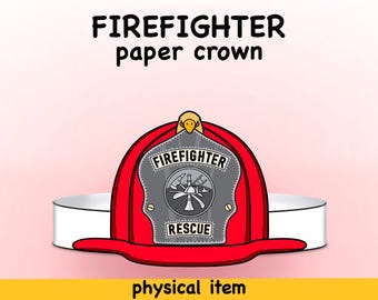 Physical Coloring Firefighter Paper Crown Party Hats, Easy to Make Fun ...