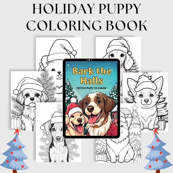 Cute Puppy Christmas Coloring Pages