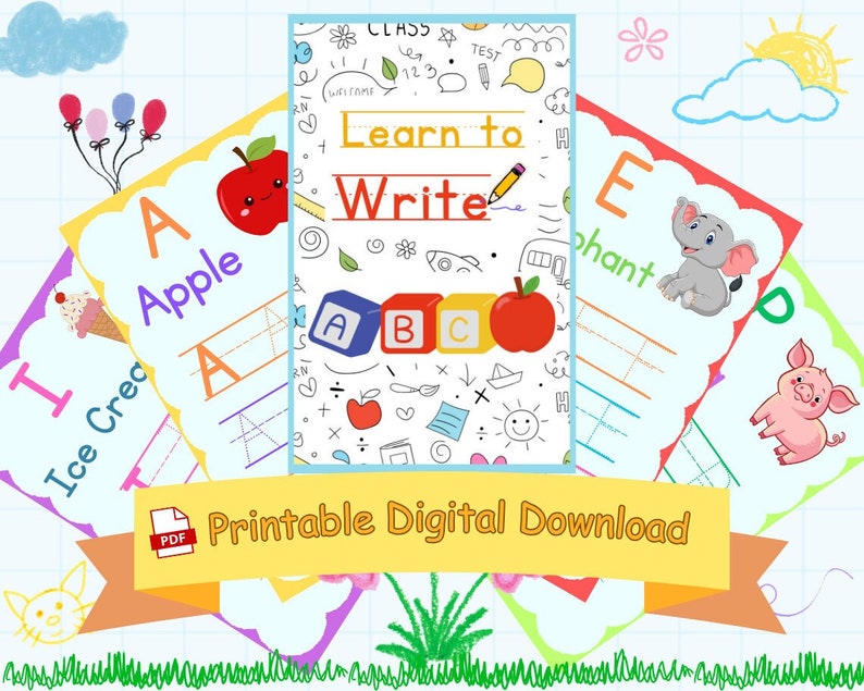 ABC Learn to Write, Preschool Learning, Kids Learning Activity ...