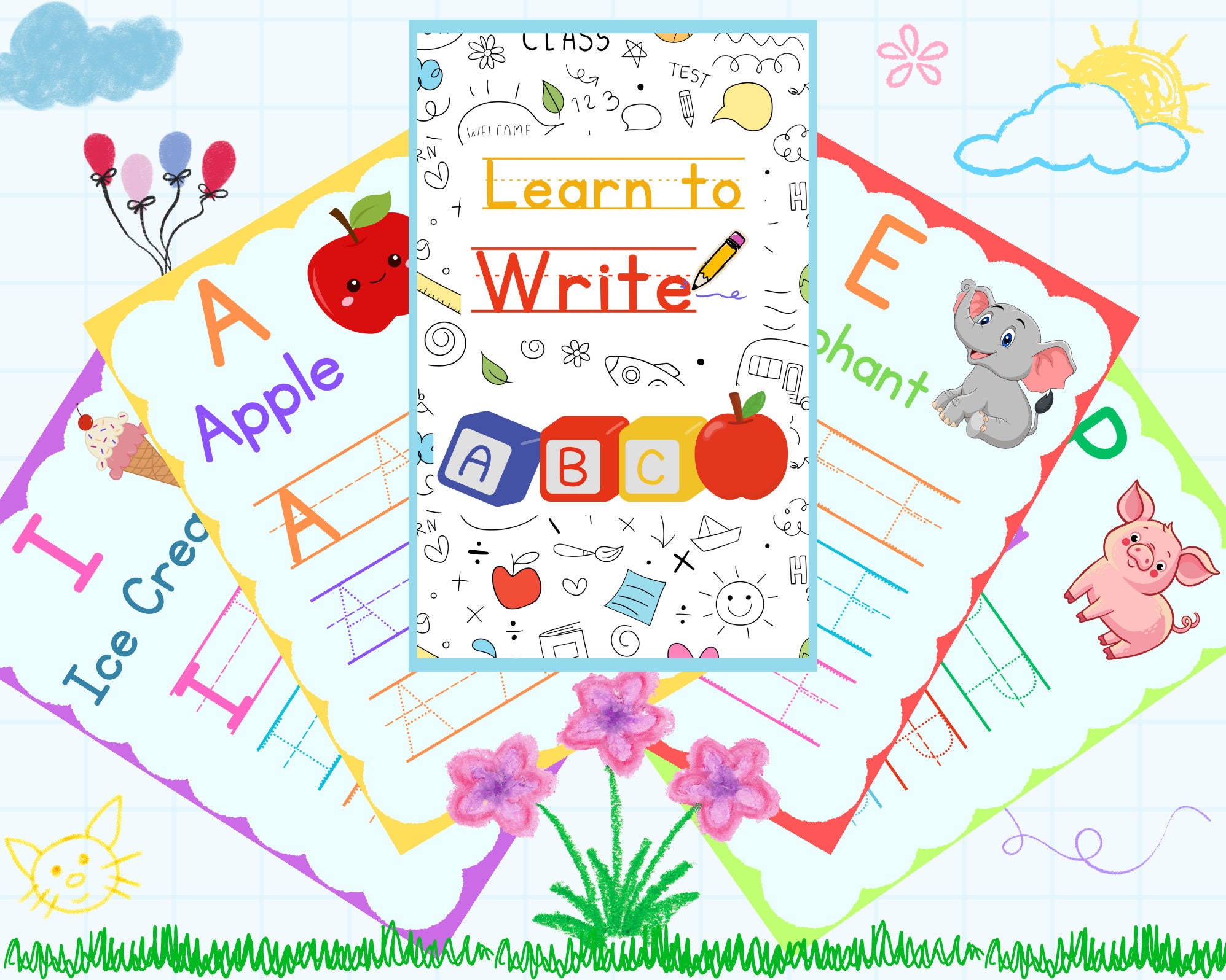 ABC Learn to Write, Preschool Learning, Kids Learning Activity ...
