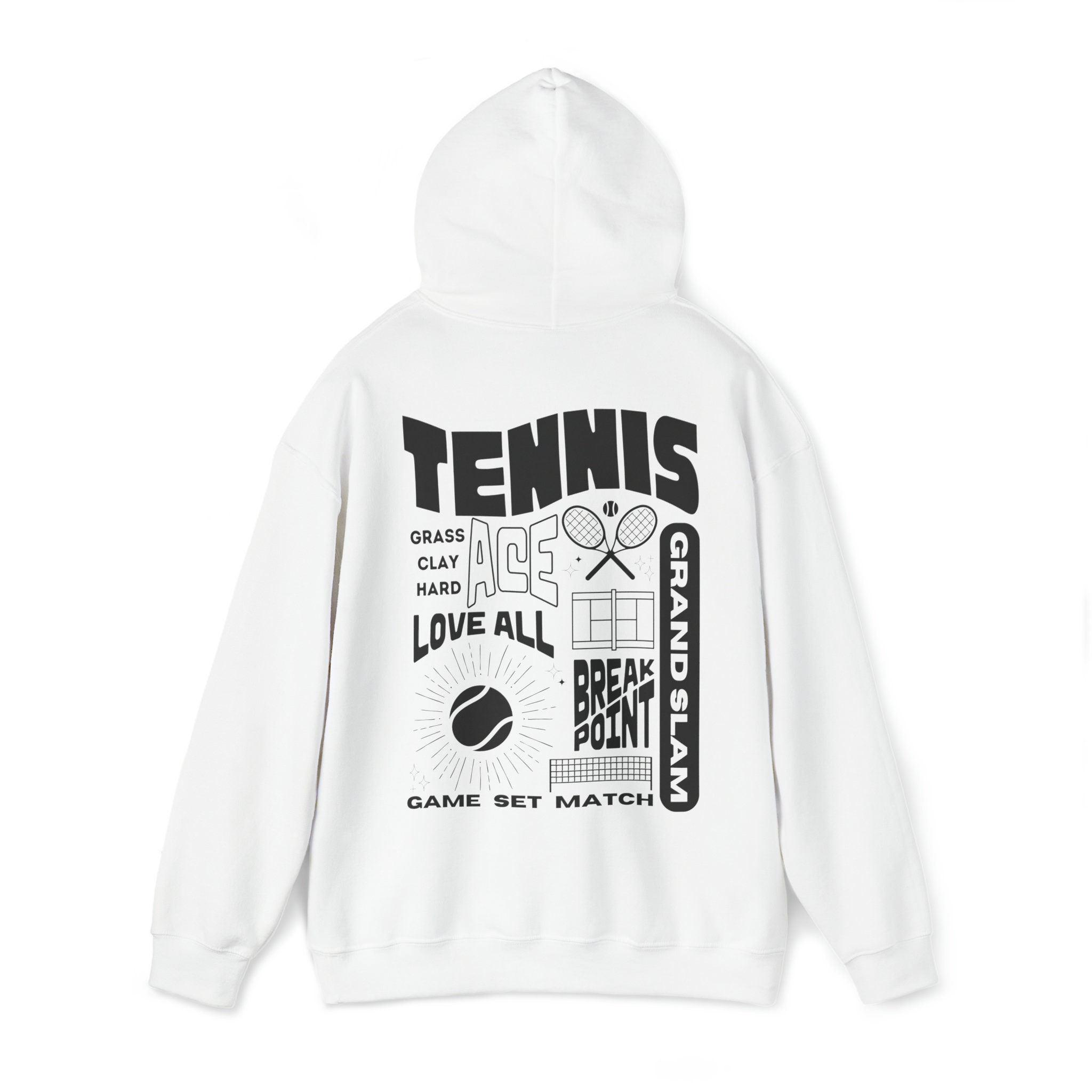 Tennis Hooded Sweatshirt, Tennis Collage Athletic Hoodie - Etsy