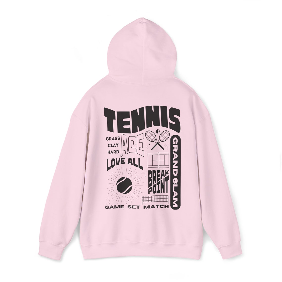 Tennis Hooded Sweatshirt, Tennis Collage Athletic Hoodie - Etsy