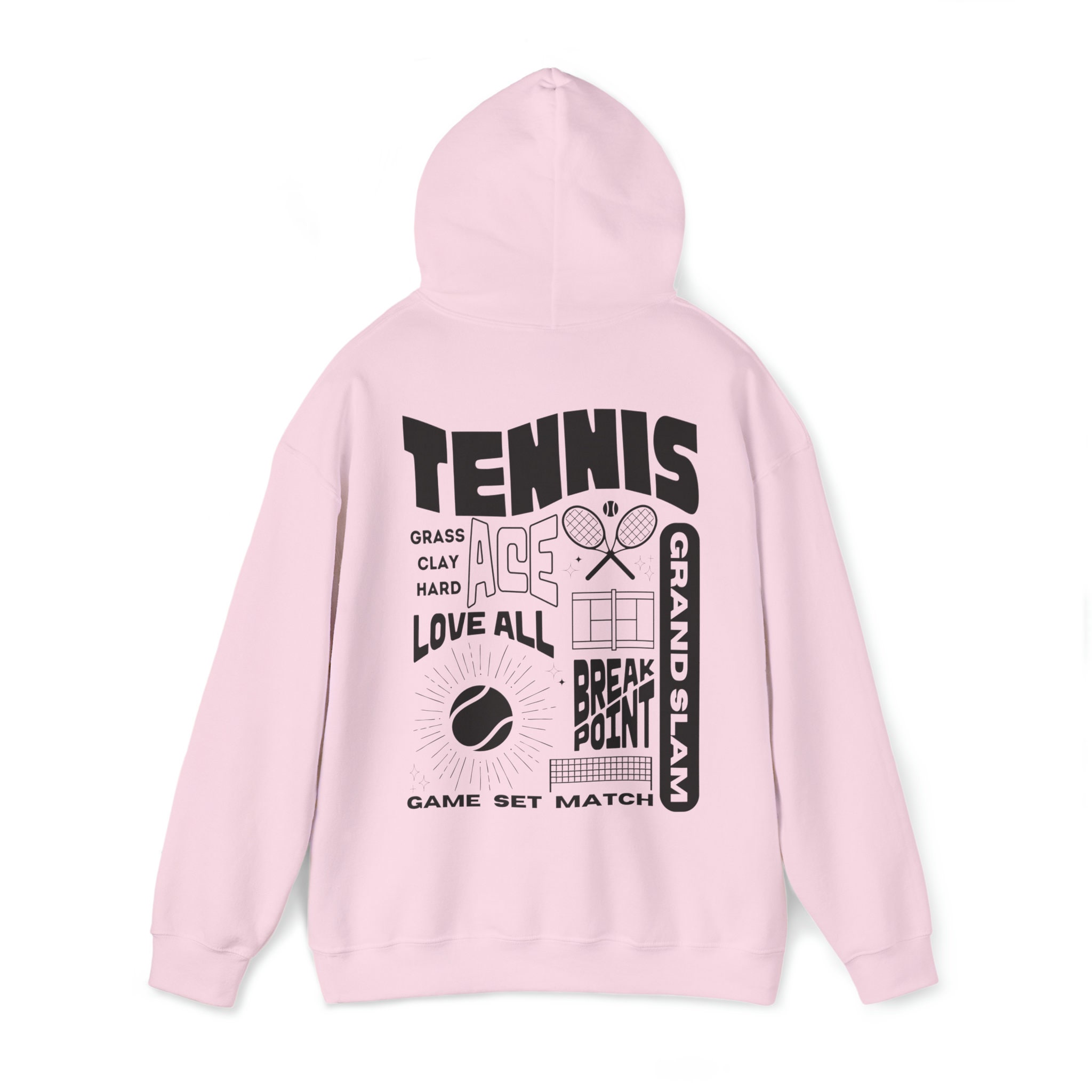 Tennis Hooded Sweatshirt, Tennis Collage Athletic Hoodie - Etsy