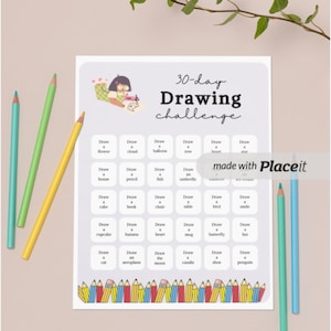 30 Day Drawing Challenge for Kids- Pack of 4 - Etsy