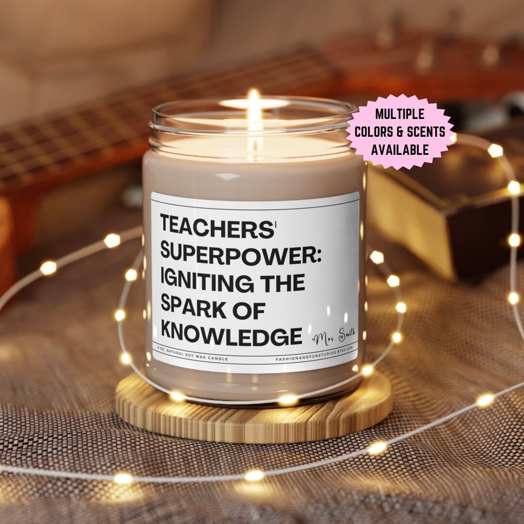 Personalized Teacher Gift Candle, Motivational Inspirational Candle for ...