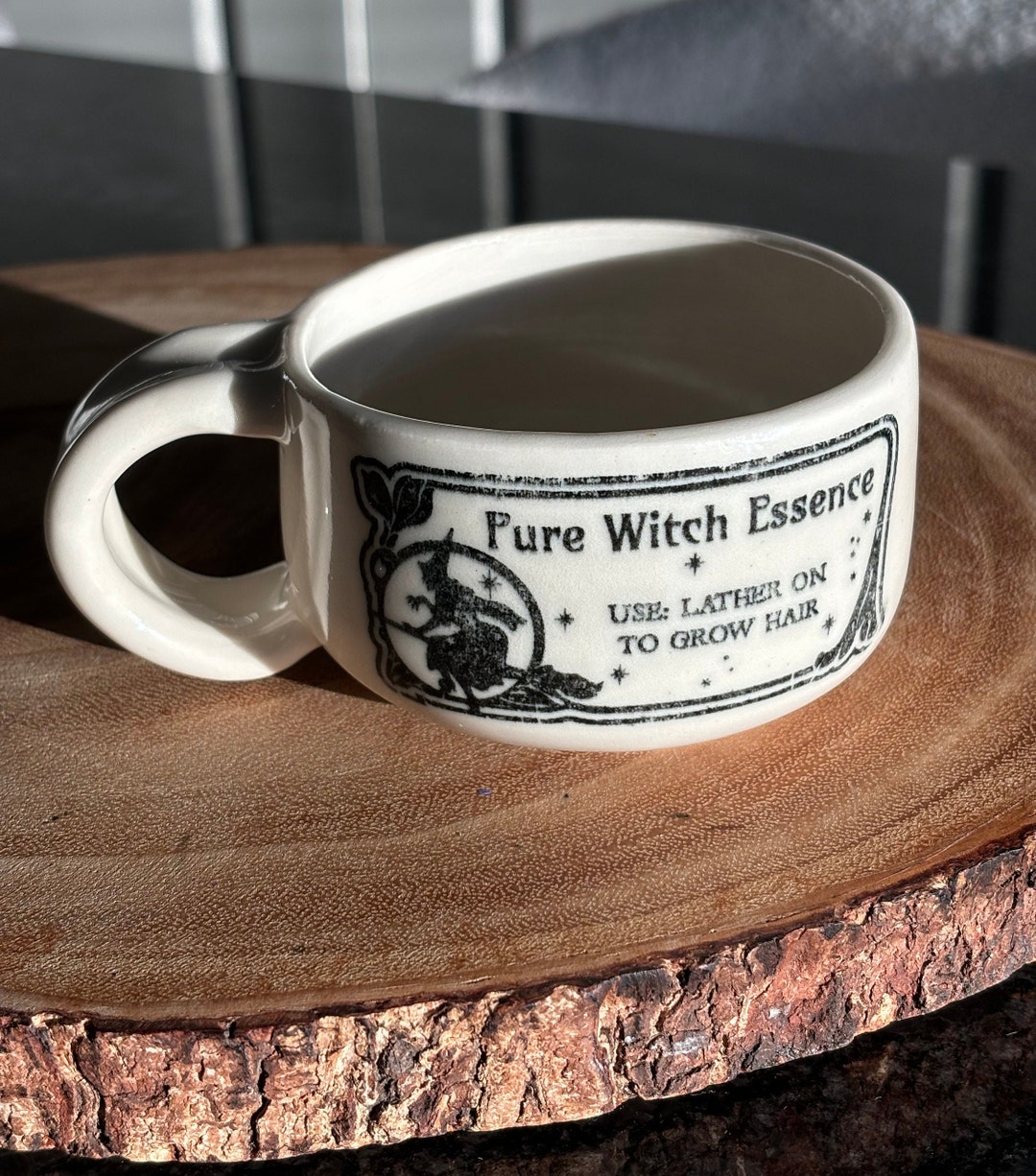 Witch Essence Mug Ceramic Coffee Cup With Broom-riding Witch - Etsy